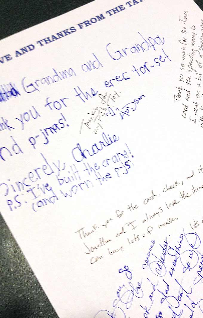 Family Thank You Note - Through Her Looking Glass