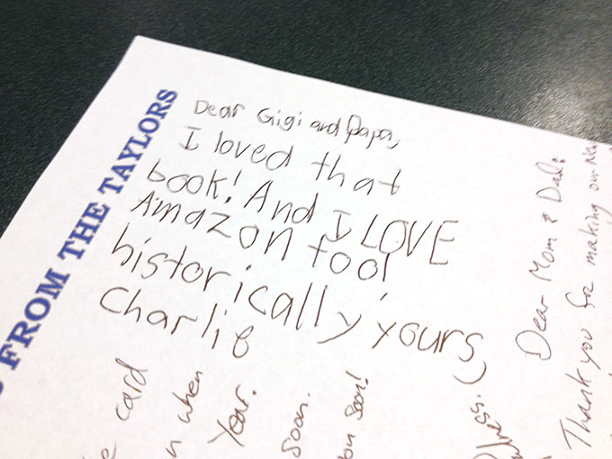 Family Thank You Note - Through Her Looking Glass