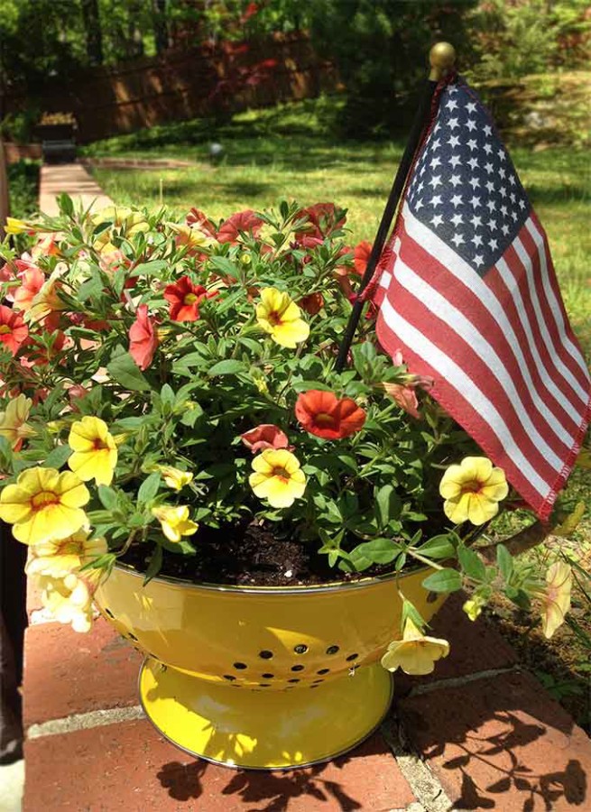 DIY Colander Flower Planter - Through Her Looking Glass