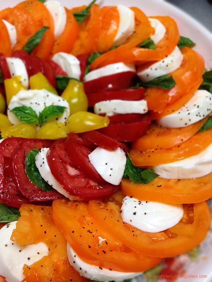 Caprese Salad Tomatoes - Through Her Looking Glass