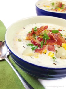 New England Bacon Corn Chowder - Through Her Looking Glass