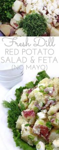Fresh Dill Red Potato Salad with Feta (No Mayo) - Through Her Looking Glass