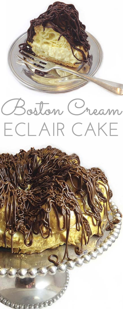 Boston Cream Eclair Cake - Through Her Looking Glass